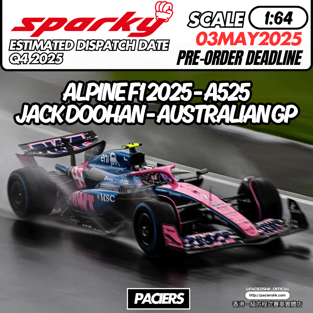 [Pre-Order] Sparky 1:64 Alpine F1 2025 A525 Jack Doohan - Australian G ...