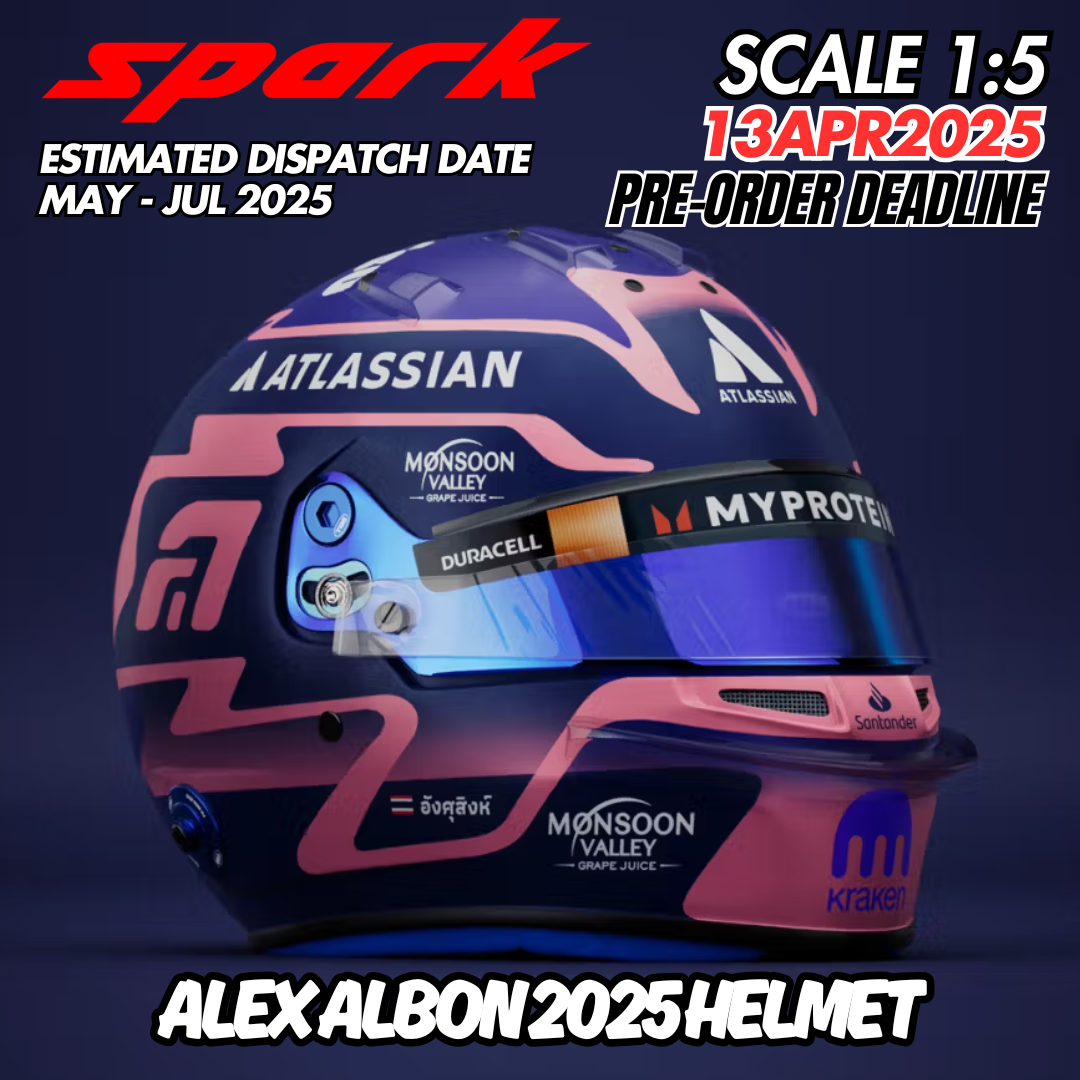 [Pre-Order] Spark 1:5 Williams Racing 2025 Alex Albon Helmet – PACIERS ...