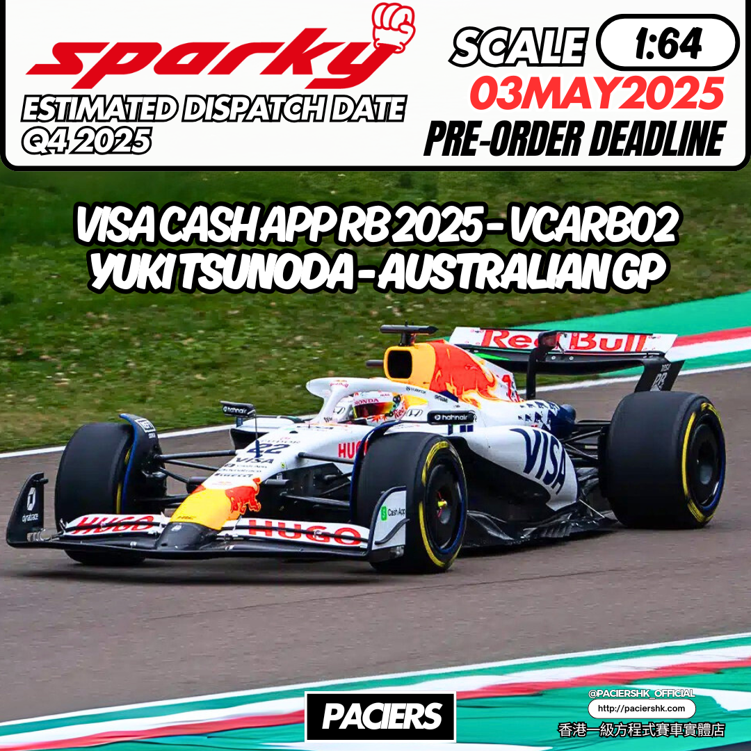 [Pre-Order] Sparky 1:64 Visa Cash App RB 2025 VCARB02 Yuki Tsunoda Aus ...